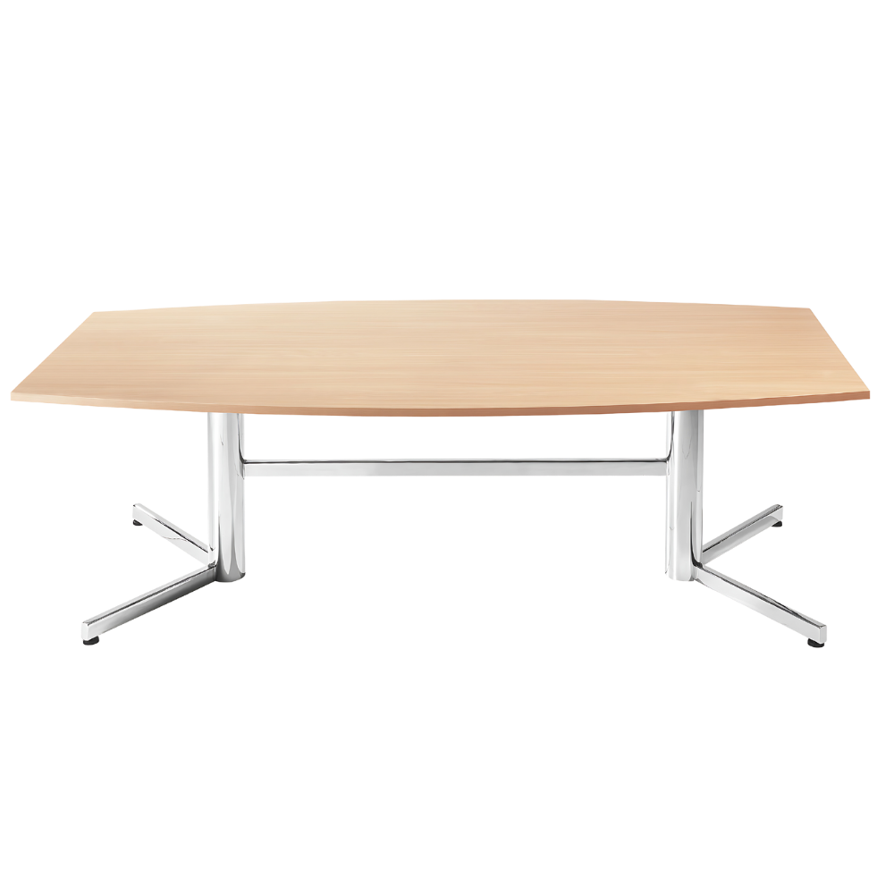 AG Boardroom Table Boatshape on Chrome Base | Elegant Meeting Table